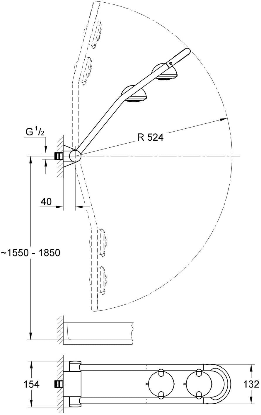 Grohe sistema doccia da incasso con due soffioni doccia freehander ...