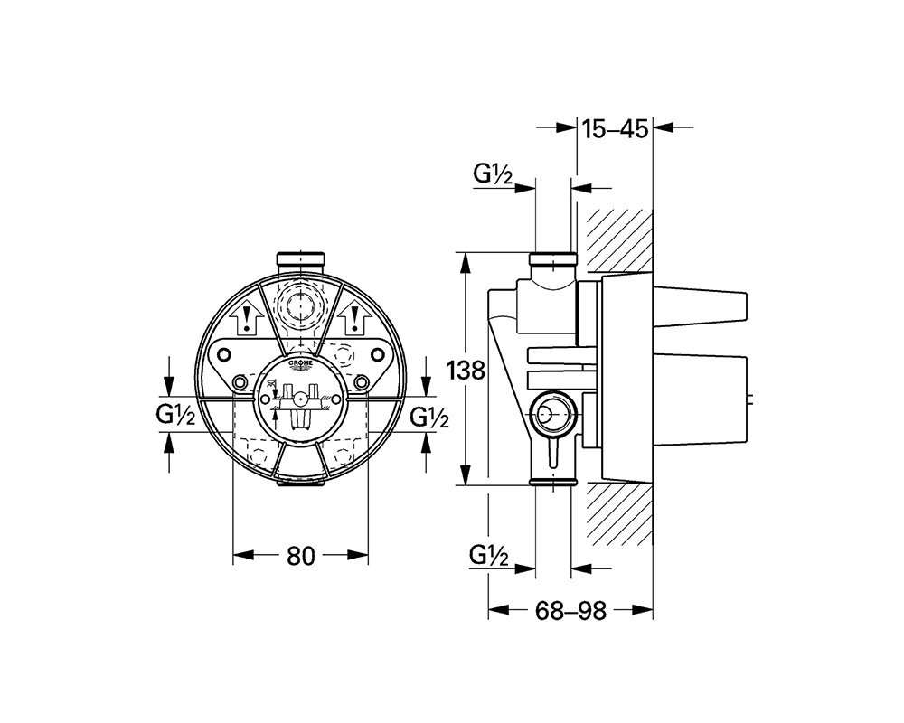 Grohe 33961000 corpo incasso per miscelatori monocomando. Shop Italia ...