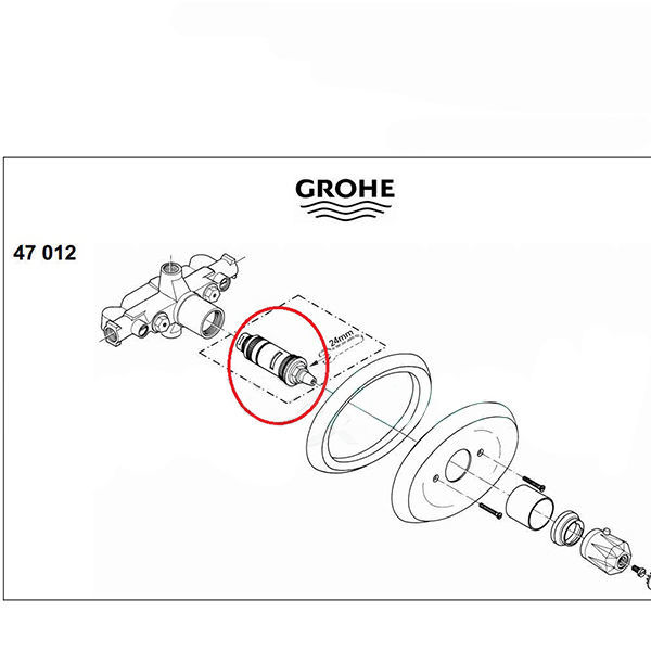 Ricambio cartuccia termostatica 1/2" a cera grohe 47012000. Shop Italia ...